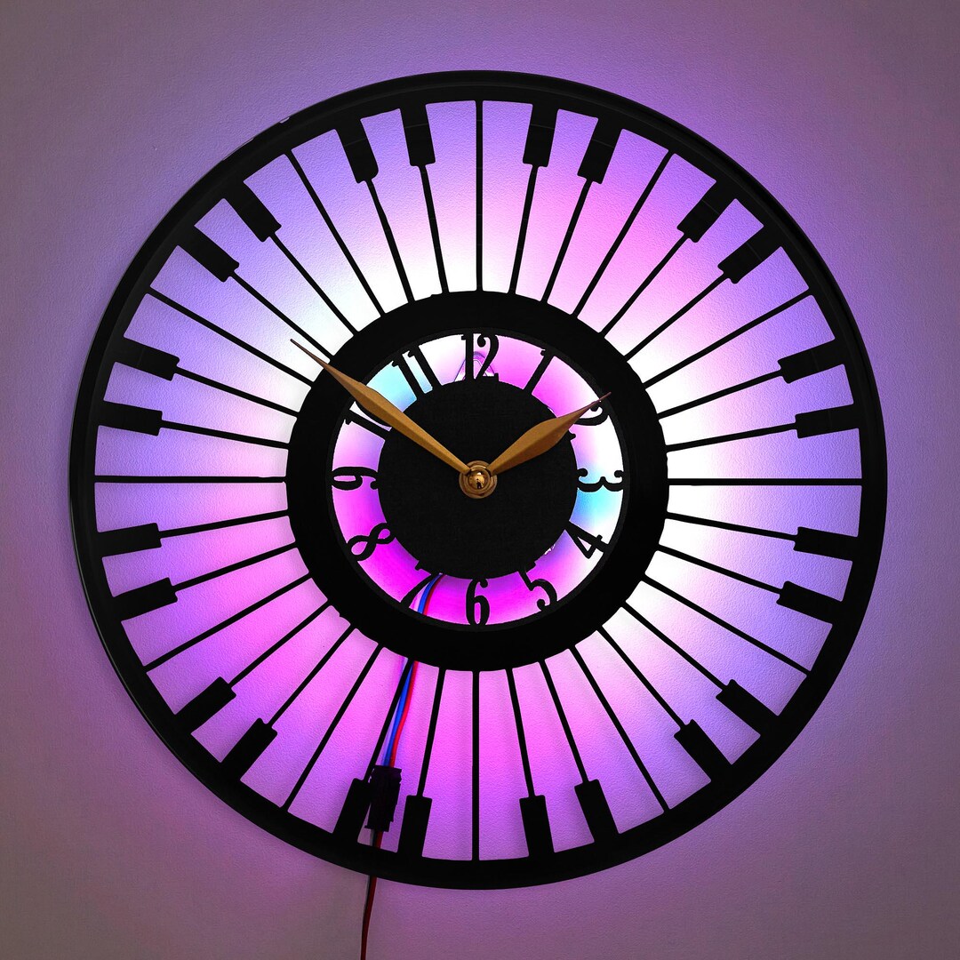 Piano Clock, Musical Wall Clock, Music Decor, Piano Art Clock, Musician ...