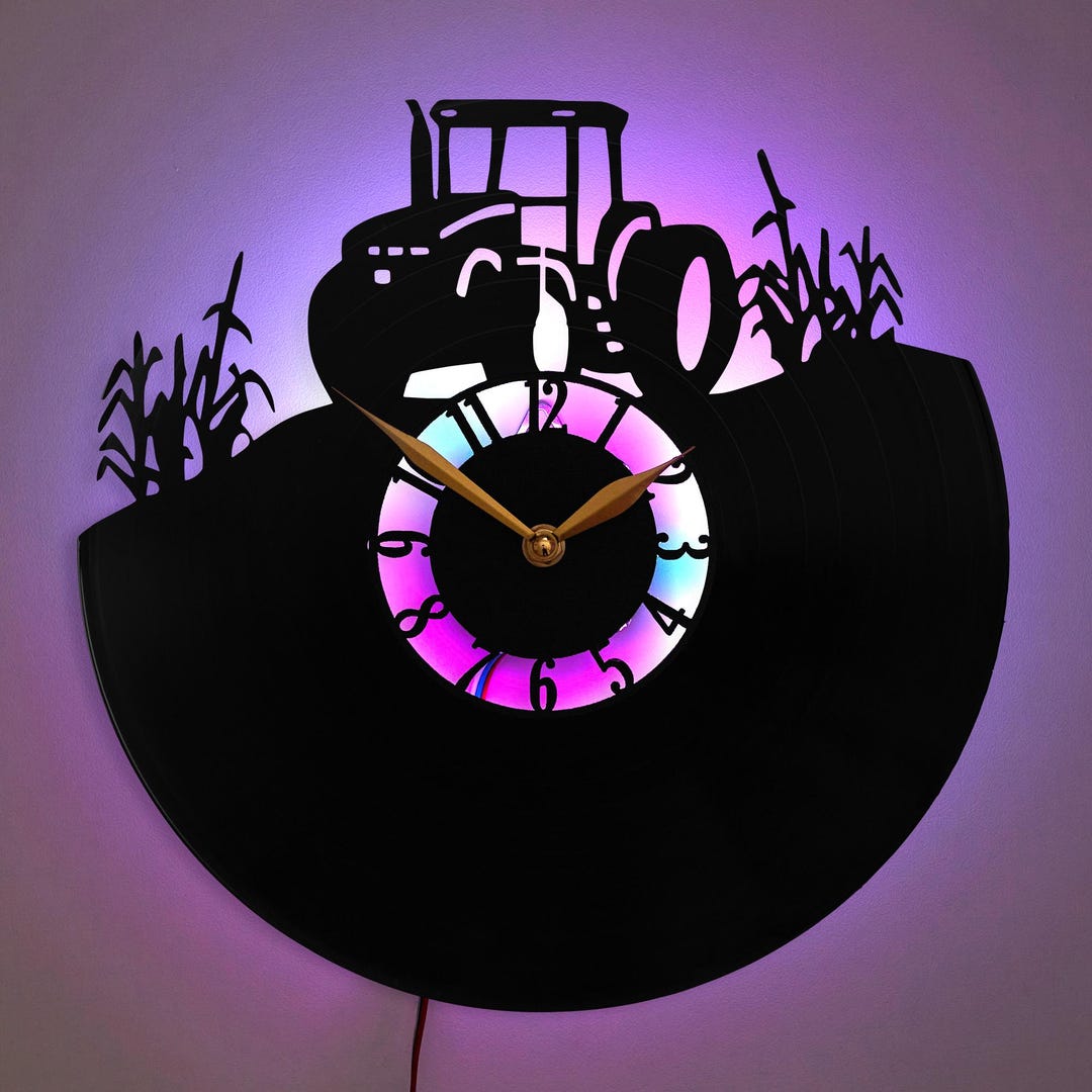 Tractor Clock, Farm Decor Clock, Agricultural Theme Clock, Corn Field ...
