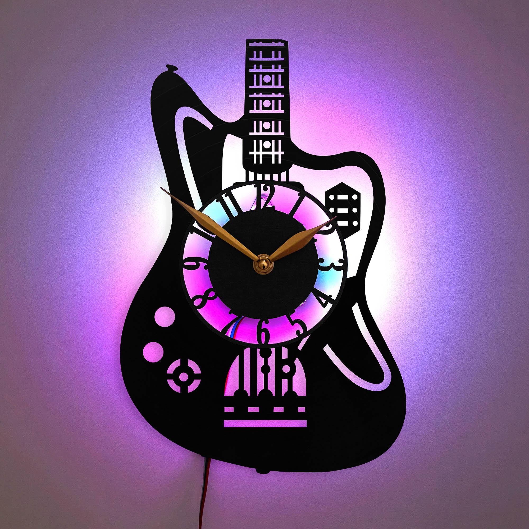 Electric Guitar Clock, Electric Guitar Gift, Guitar Wall Clock ...