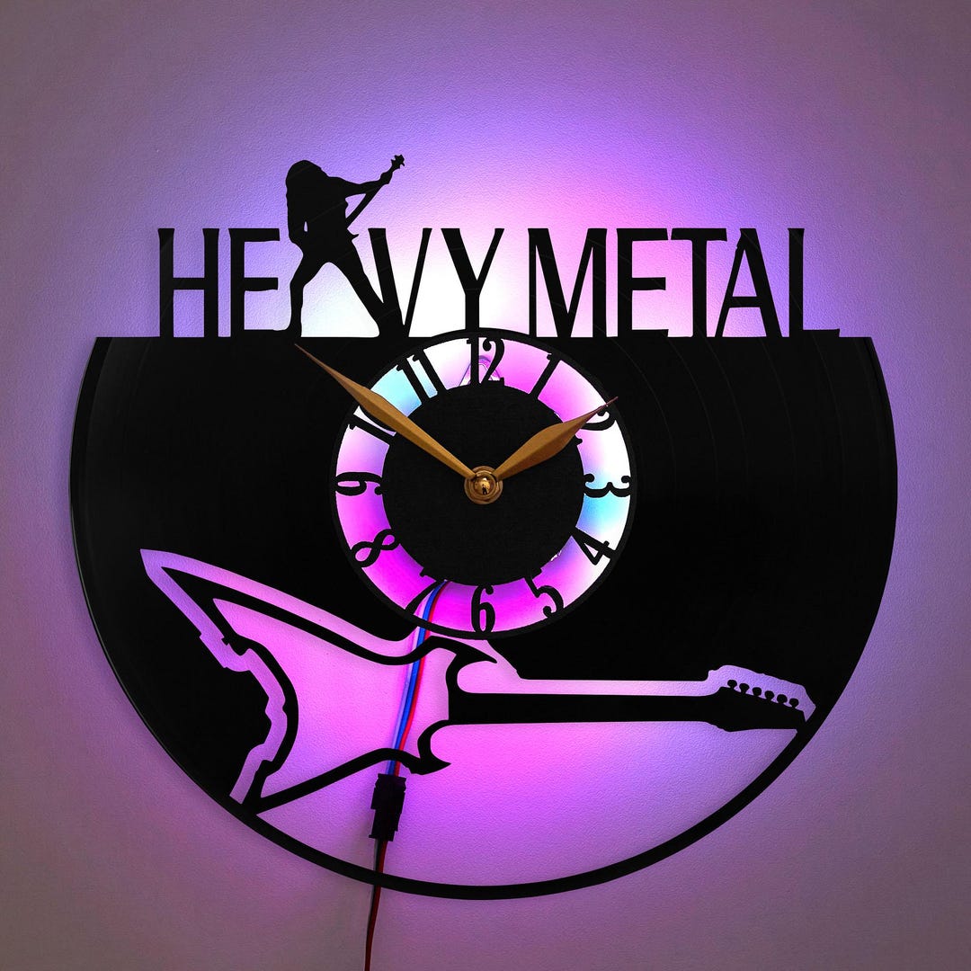 Heavy Metal Clock, Guitar Clock, Rock Wall Clock, Guitar Decor, Music ...