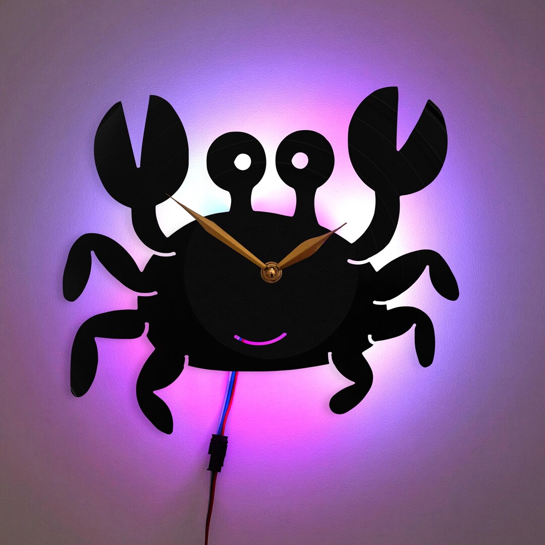 Crab Clock, Ocean Theme Clock, Sea Creature Clock, Beach Decor Clock ...