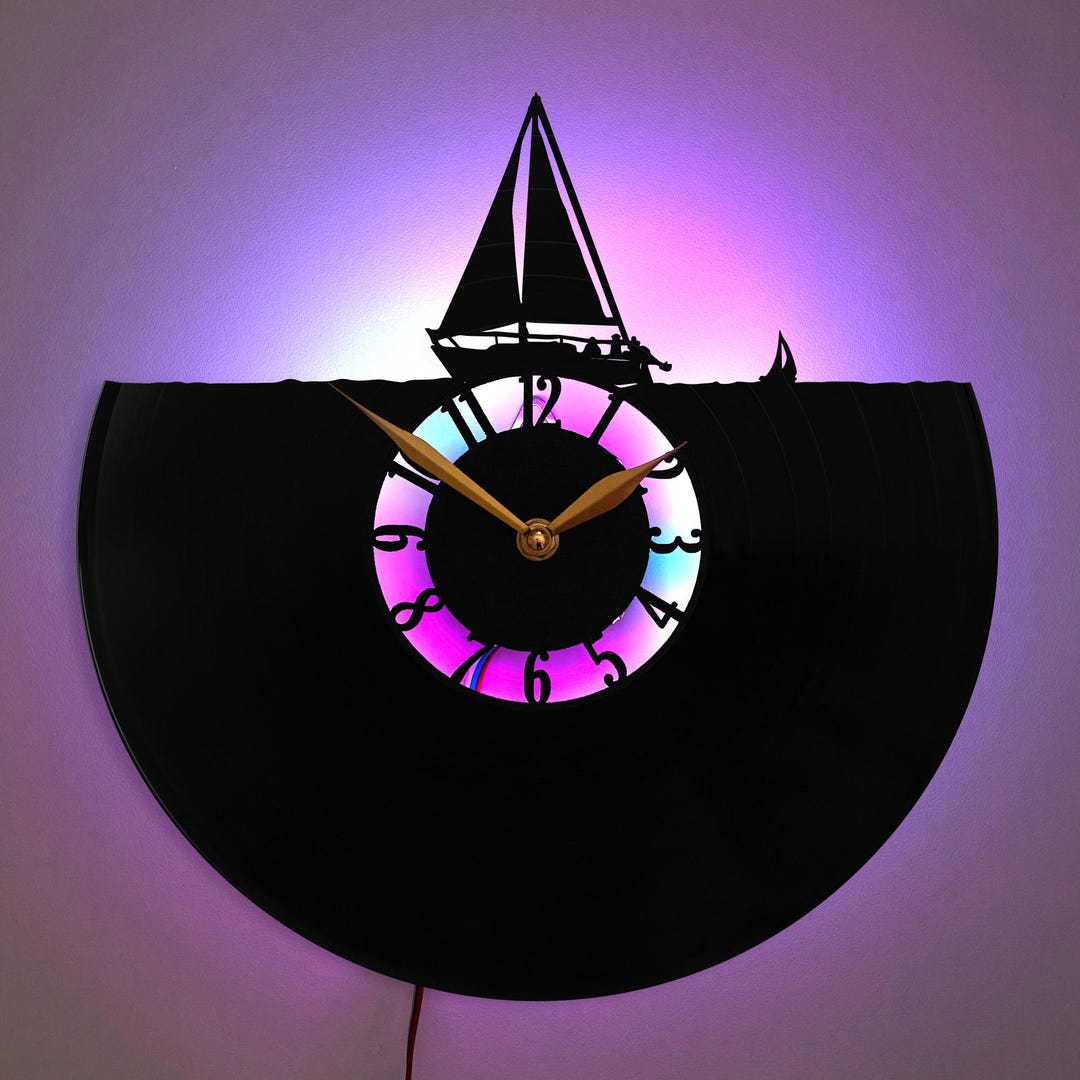 Boat Wall Clock, Boat Gift, Sailboat Wall Clock, Nautical Decor Clock ...