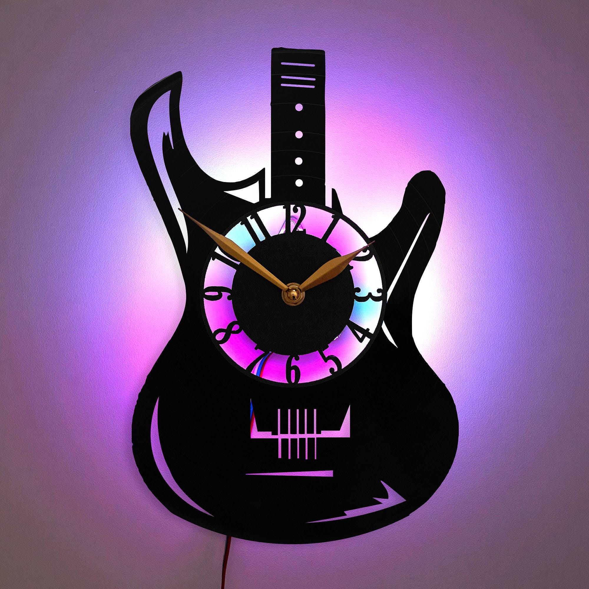 Electric Guitar Clock, Electric Guitar Decor, Guitar Wall Clock, Music ...