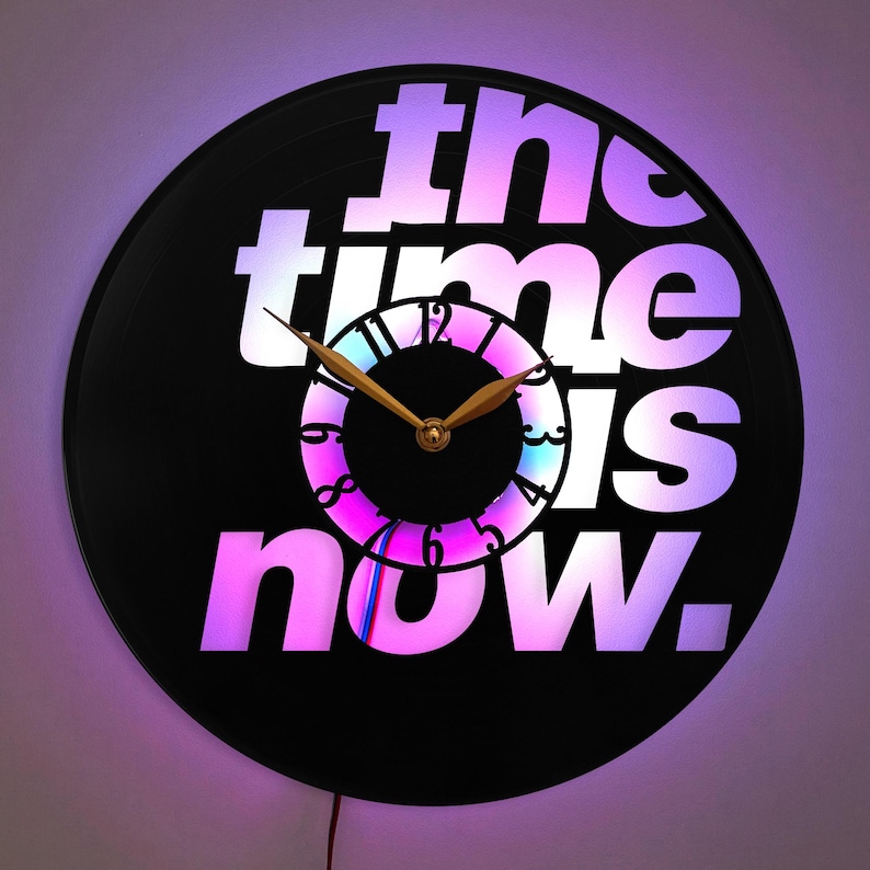 Time is Now Clock, Motivational Wall Clock, Inspirational Quote Clock ...