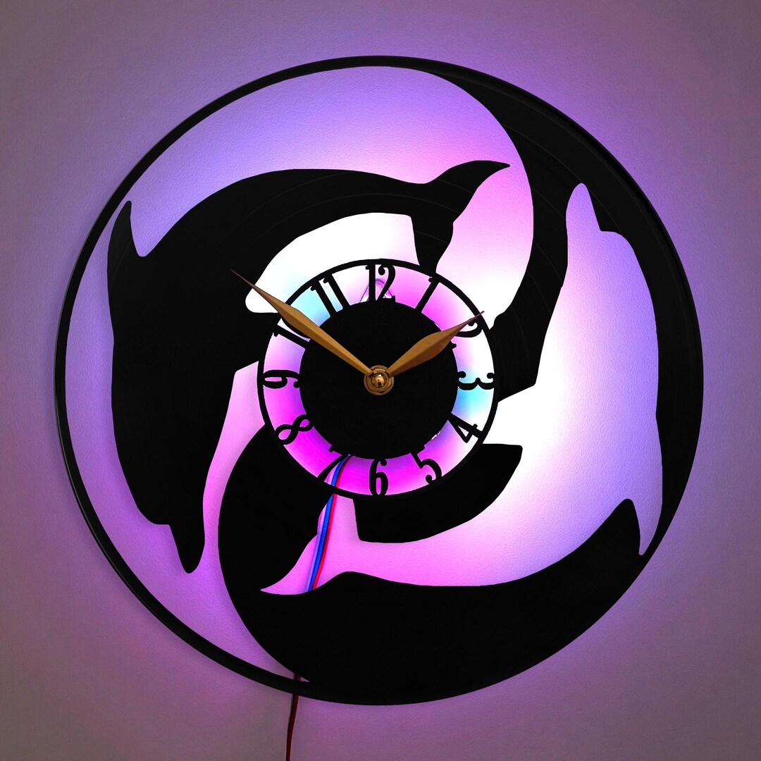 Dolphin Clock, Dolphin Decor, Marine Life Clock, Nautical Wall Decor ...