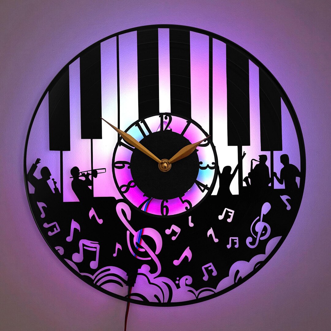 Piano Clock, Music Clock, Music Gift, Music Decor, Piano Keys Wall ...