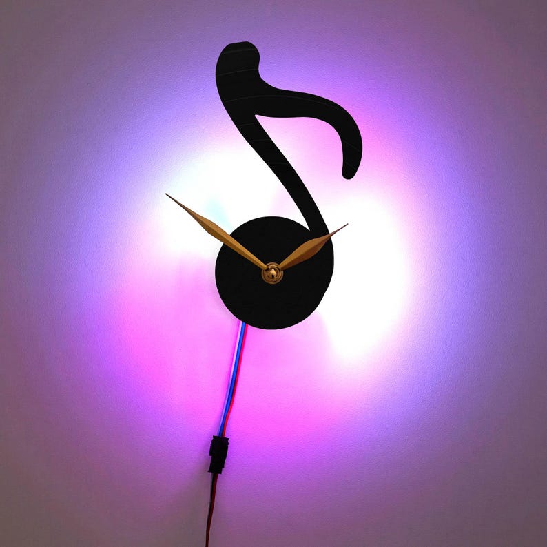 Music Clock, Music Gift, Music Note Clock, Minimalist Clock Design ...