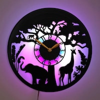 Elephant Clock, Africa Clock, Safari Wall Clock, Jungle Animals Clock ...