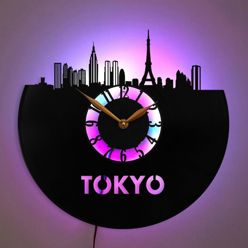 Tokyo Clock, Tokyo Gift, Cityscape Clock, Minimalist Modern Clock ...