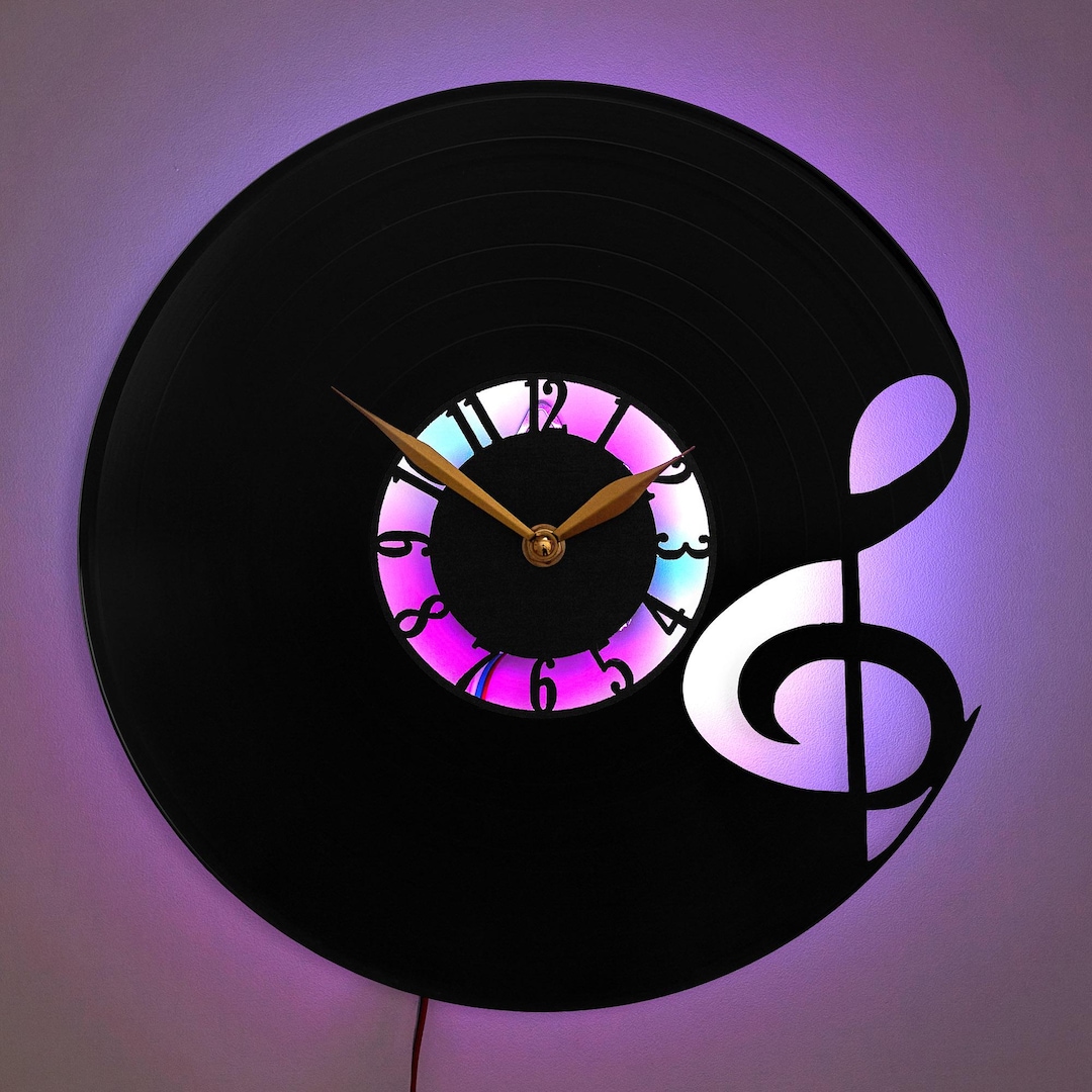 Music Clock, Music Note Clock, Treble Clef Wall Clock, Music Decor ...