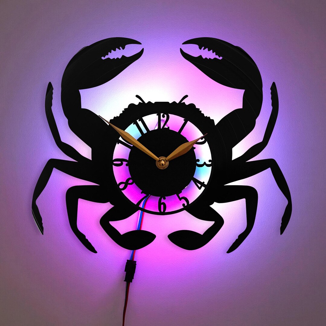 Crab Clock, Crab Decor, Ocean Theme Clock, Sea Creature Clock, Beach ...