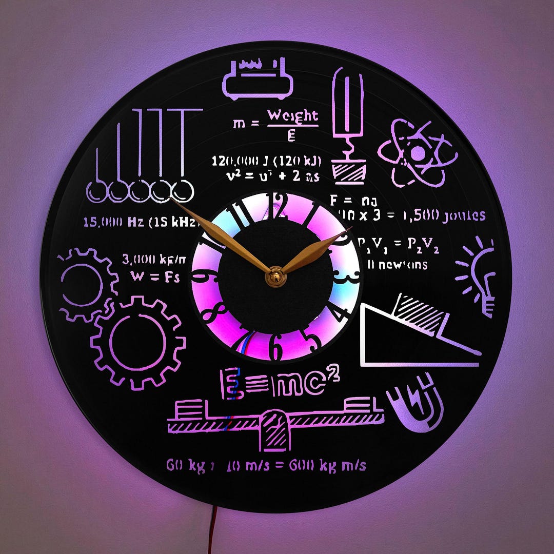 Einstein Clock, Physics Wall Clock, Science Decor, Physics Formulas ...