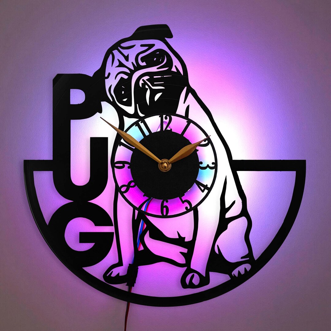 Pug Clock, Pug Decor, Pug Gift, Dog-themed Clock, Pet Lovers Clock ...