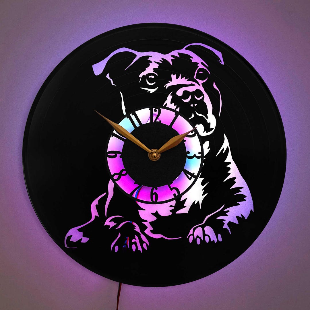 Boxer Dog Wall Clock, Pit Bull Wall Clock, Personalized Pet Clock, Pet ...