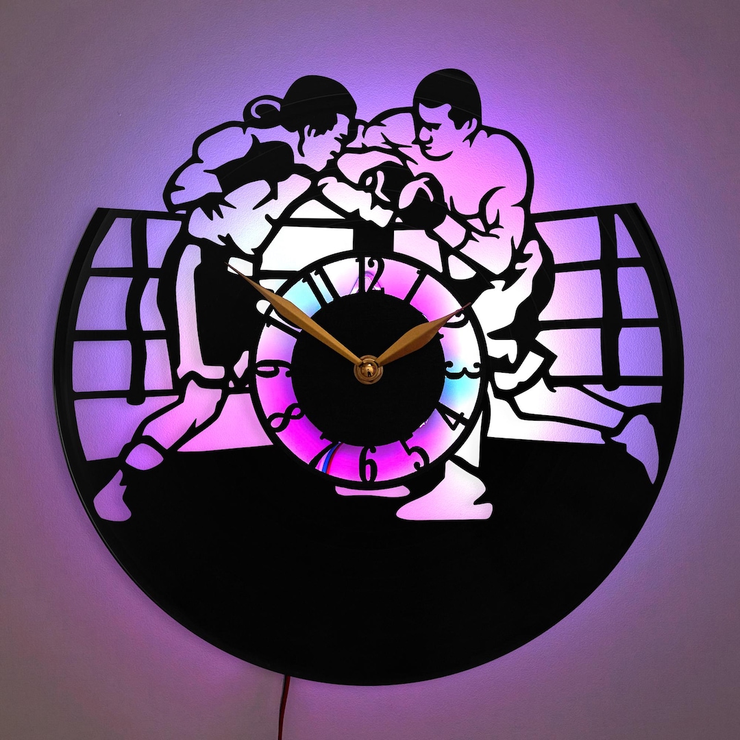 Boxing Clock, Boxing Decor, Boxing Gift, Boxing Ring Clock, Fighters ...