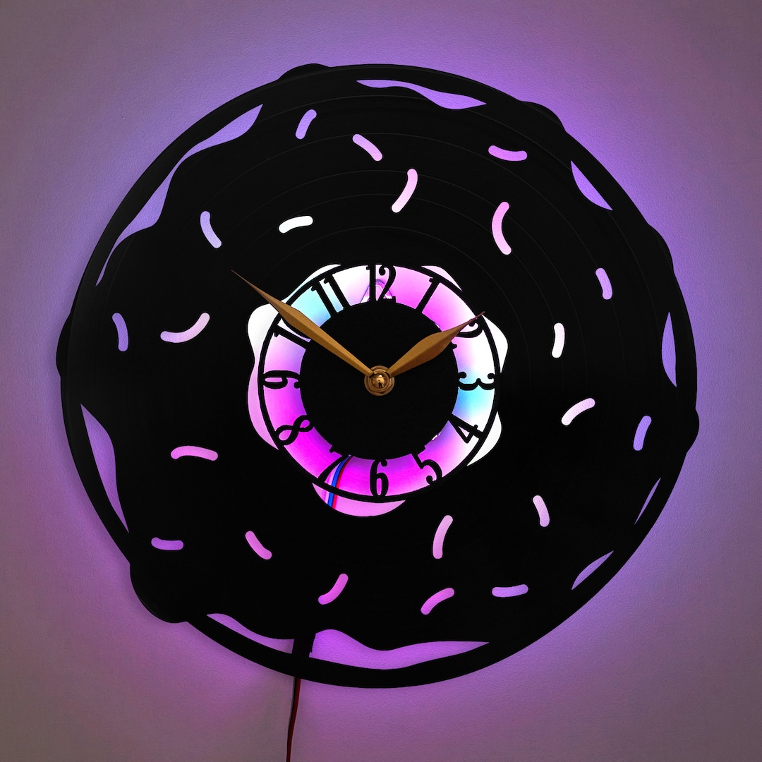 Donut Clock, Sprinkles Design Clock, Food Theme Clock, Dessert Decor ...