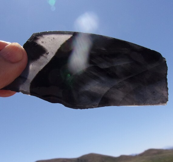 Banded Obsidian Slab Beautiful Black Handmade Stone Slice | Etsy