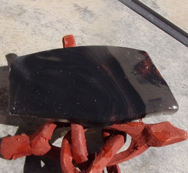 Banded Obsidian Slab Beautiful Black Handmade Stone Slice | Etsy