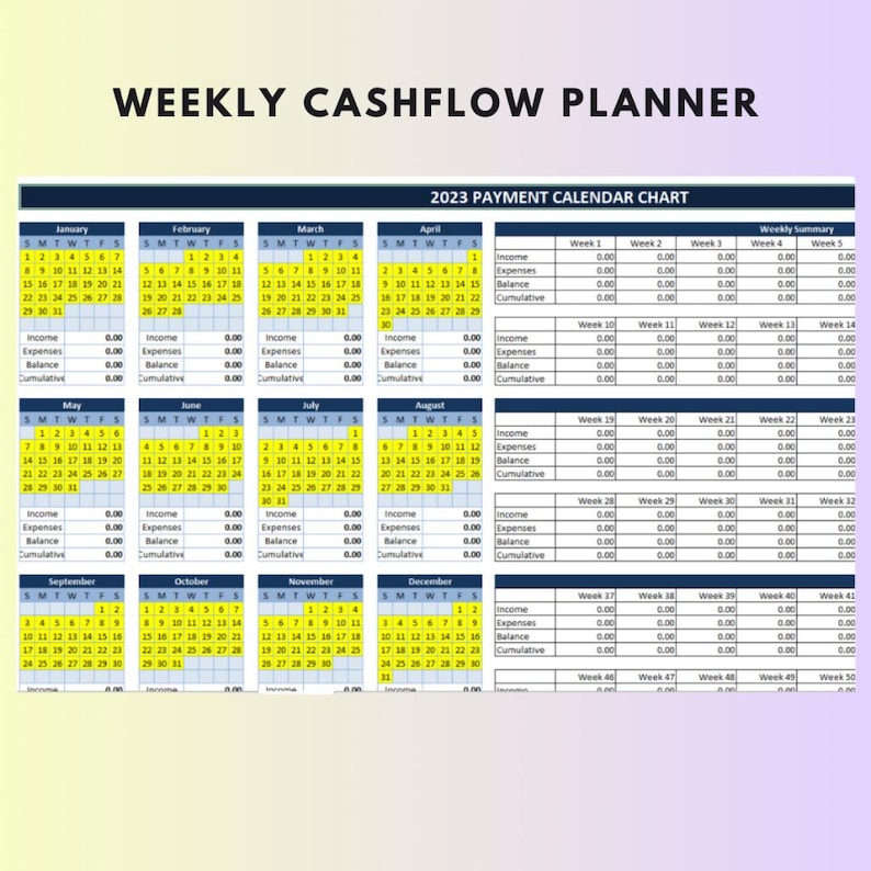60+ Sets Accounting and Finance Excel Template : Cash Flow ...
