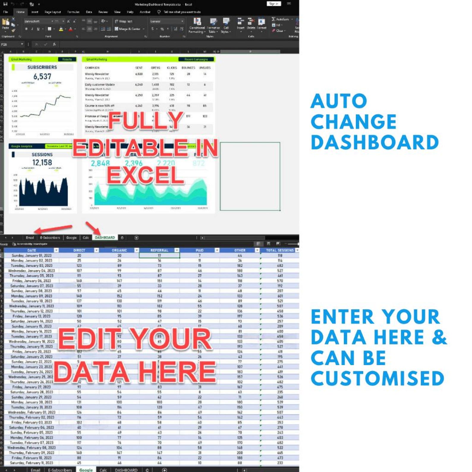 12 Sets KPI Dashboard Excel Template - Fully Editable Excel Templates ...