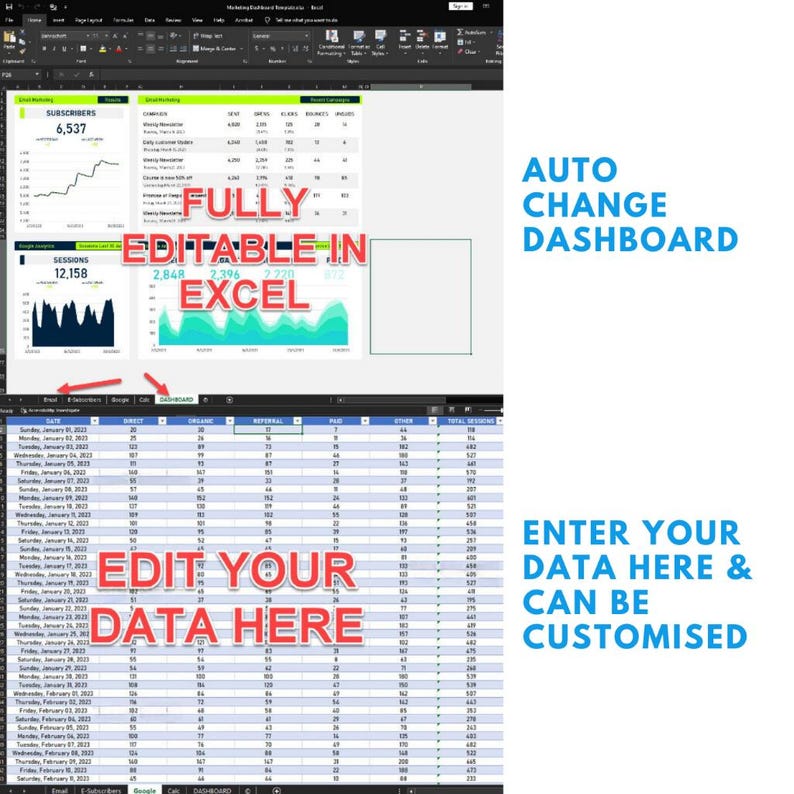 12 Sets KPI Dashboard Excel Template - Fully Editable Excel Templates ...