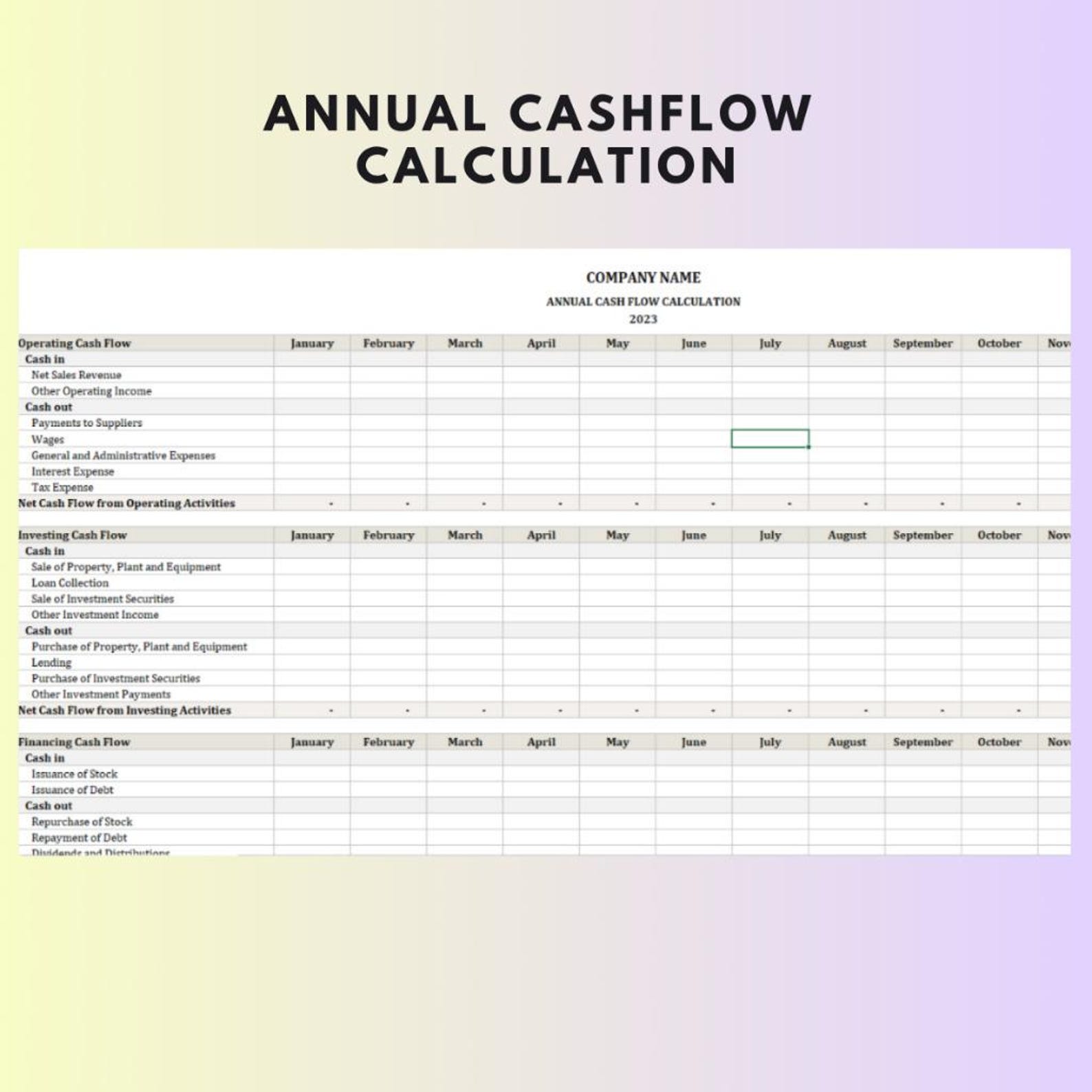 60+ Sets Accounting and Finance Excel Template : Cash Flow ...