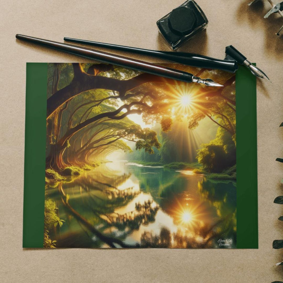 12 X 12 Canvas Wall Art, Nature Forest River Matte Canvas Print, Sun ...