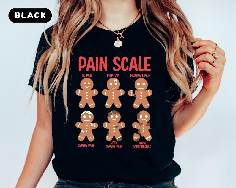 Funny Pain Scale Shirt, Christmas Nurse Shirt, Funny Christmas Shirt ...
