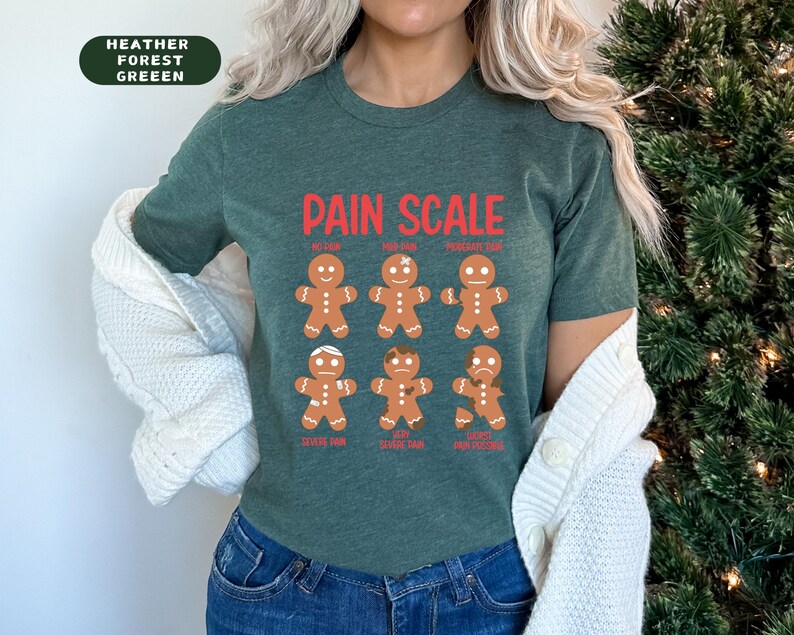 Funny Pain Scale Shirt, Christmas Nurse Shirt, Funny Christmas Shirt ...