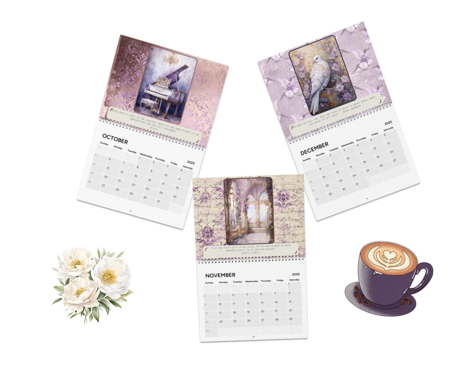 Lavender Inspired Elegant Calendar 2025 Nature and Theme Provence ...