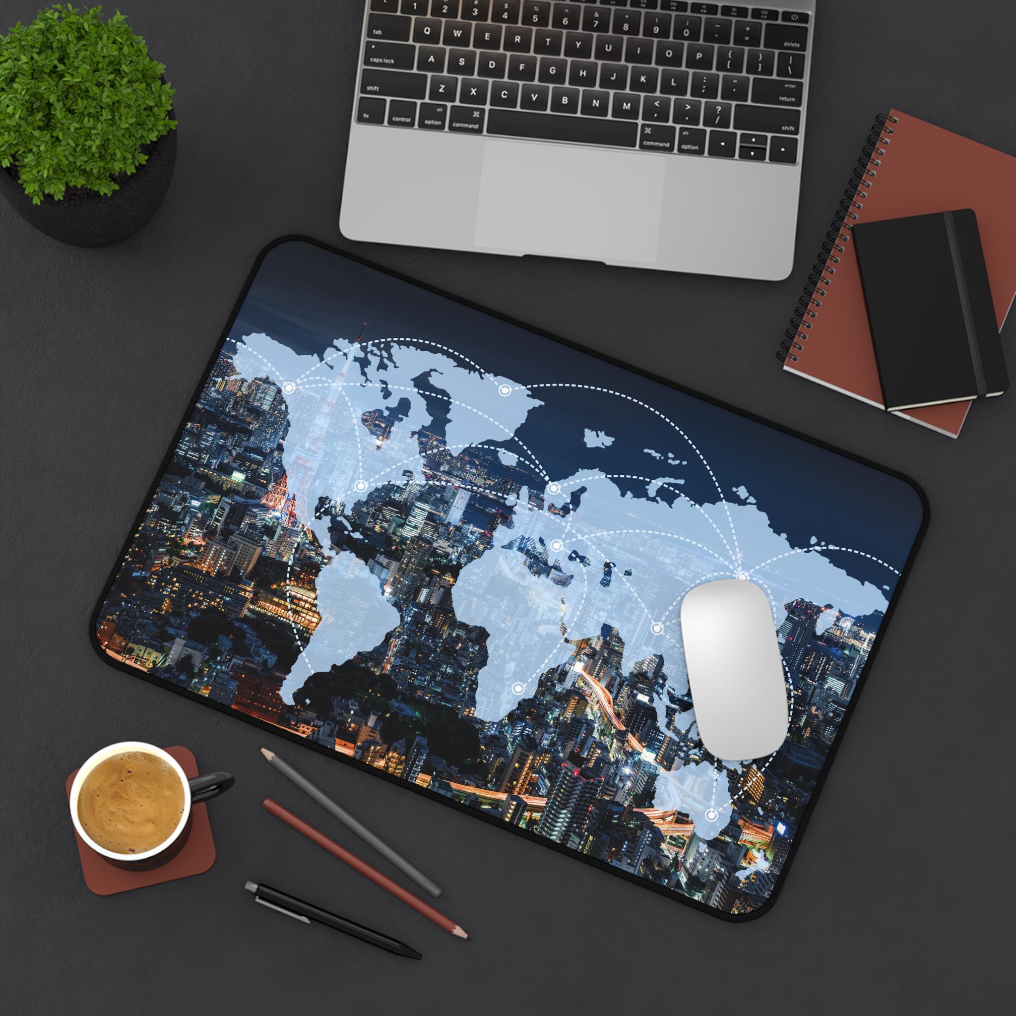 XXL World Map Desk Mat: Modern Office Decor, Travel Lover Gift, Eco ...