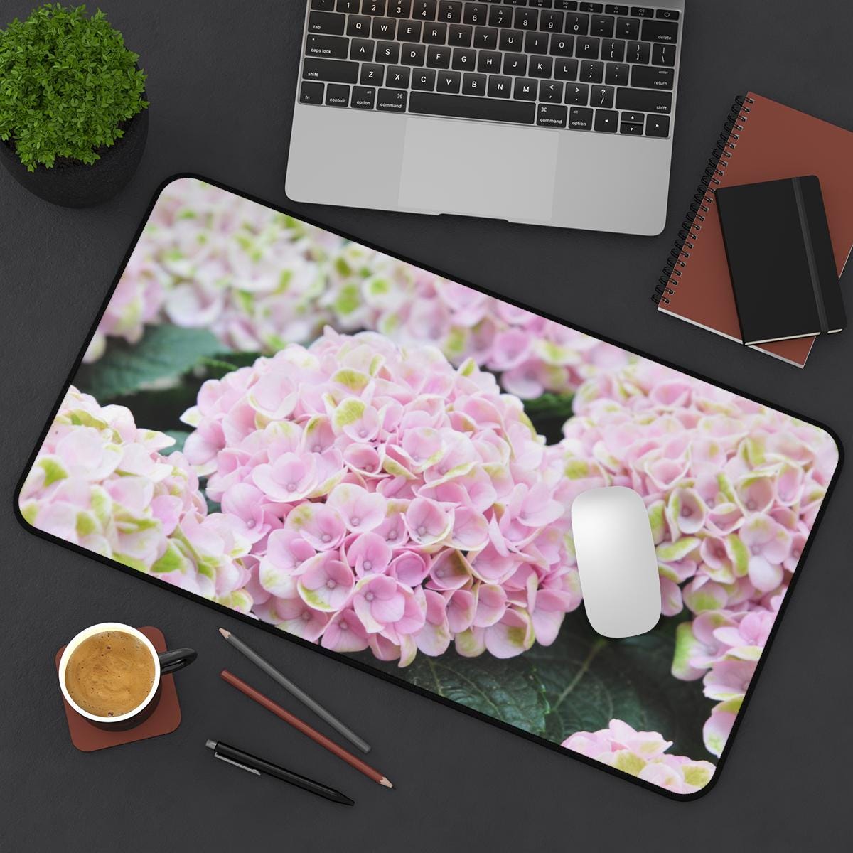 Floral Desk Mat: Cherry Blossom Flowerfield, Botanical Office Decor - Etsy