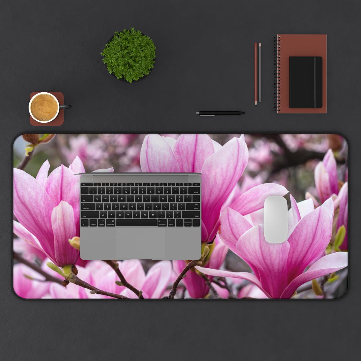 Floral Desk Mat: Cherry Blossom Flowerfield, Botanical Office Decor - Etsy