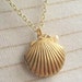 Seashell Locket Necklace Gold Scalloped Necklace Locket Beach Jewelry ...