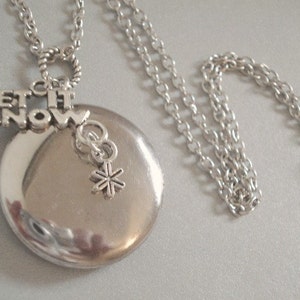 Silver Round Locket Let It Snow Locket Snowflake Locket Snowflake ...