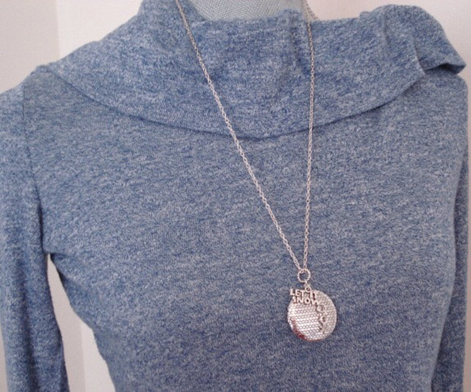 Silver Round Locket Let It Snow Locket Snowflake Locket | Etsy