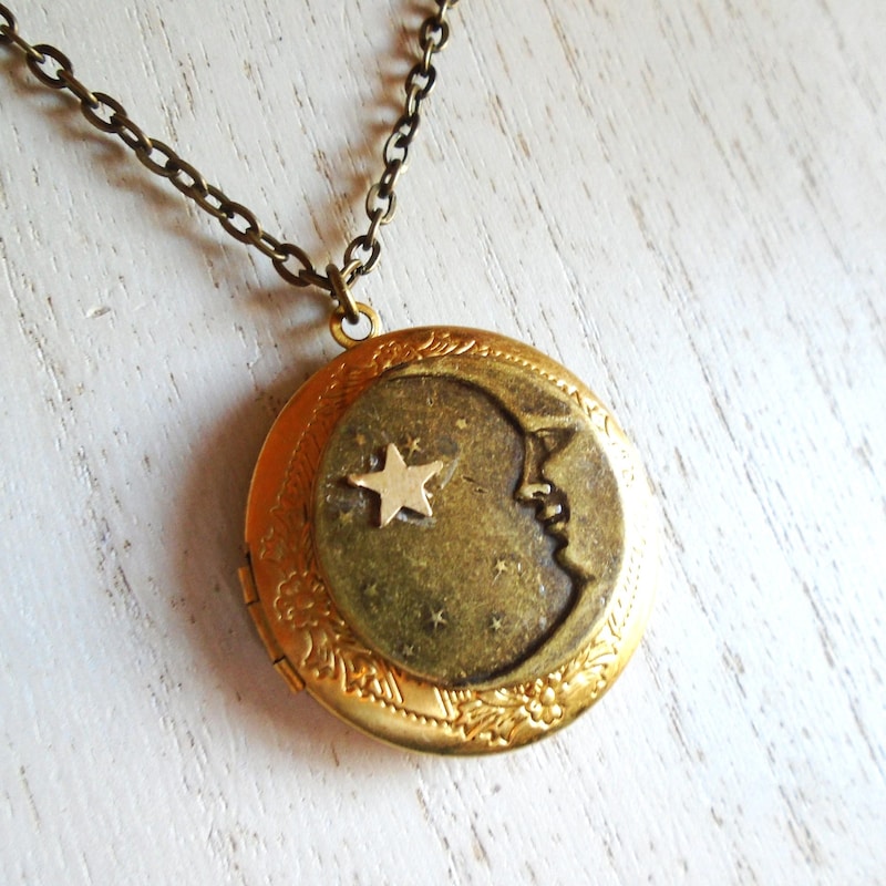 Moon Locket - Etsy