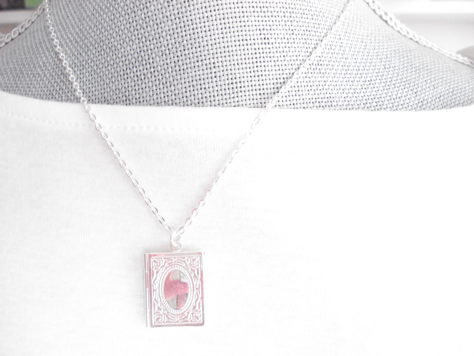 Silver Book Locket Necklace, Storybook Memory Jewelry - Etsy