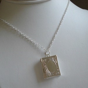 Silver Book Locket Necklace, Storybook Memory Jewelry - Etsy