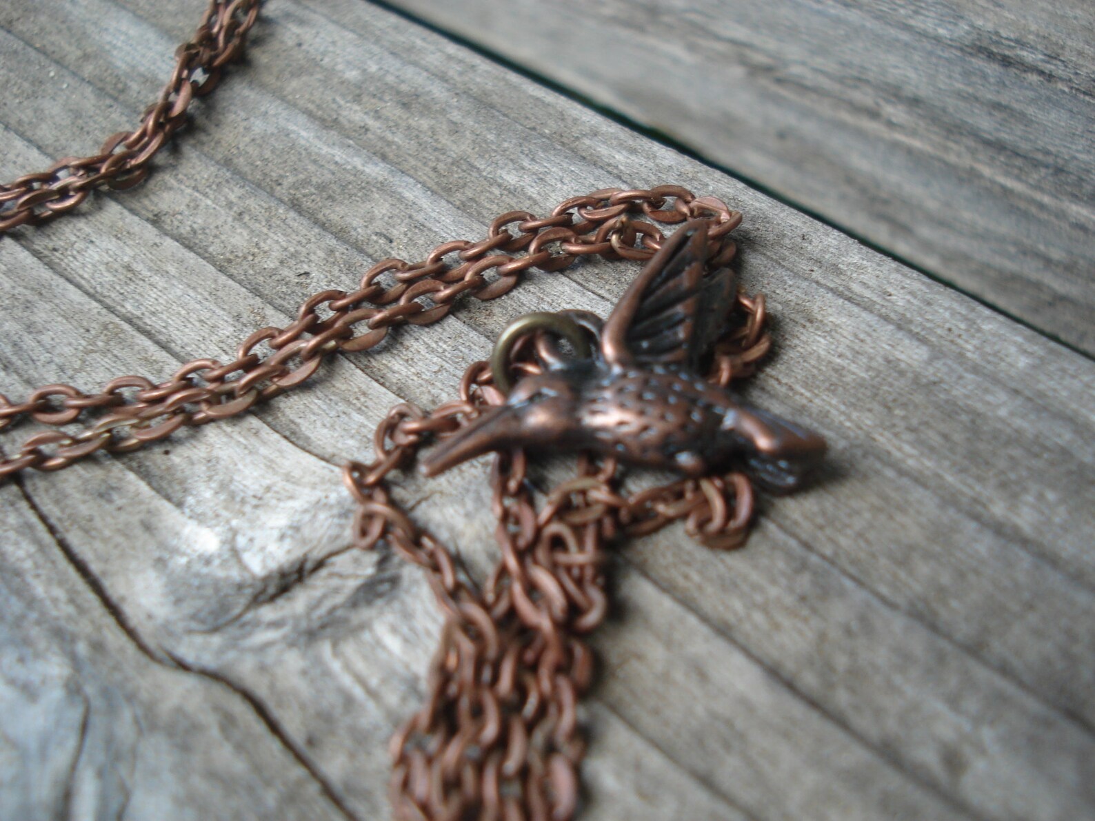 Tiny Hummingbird Necklace Copper Hummingbird Pendant Bird | Etsy