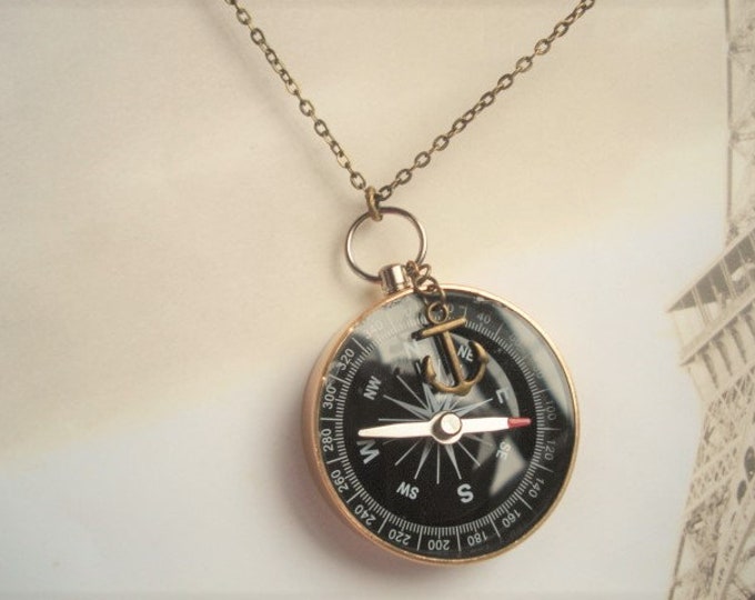 Compass Necklace Never Lost Gold Compass Pendant Nautical Jewelry - Etsy