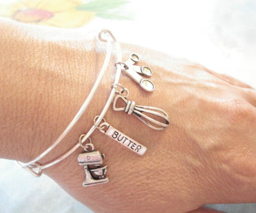 Cooking Bangle Bakers Bangle Adjustable Bangle Silver Cooking Charm ...