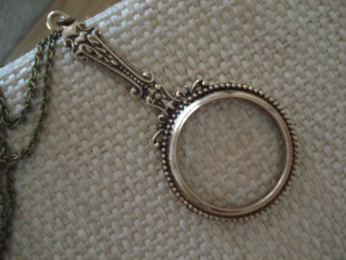 Magnifying Glass Necklace Brass Vintage Pendant Victorian - Etsy Italia