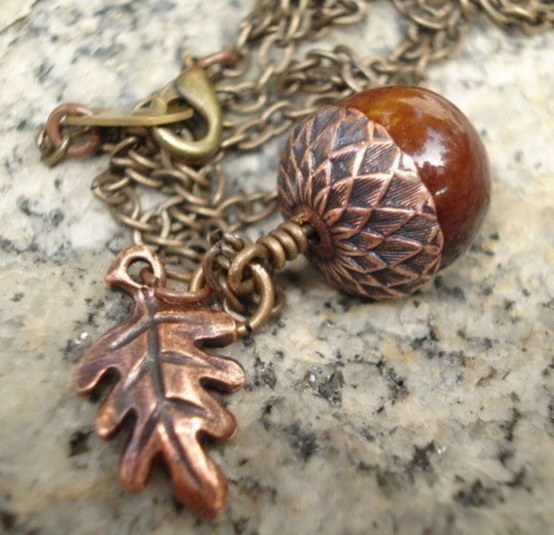 Acorn Necklace Rustic Acorn Necklace Acorn Jewelry Copper Acorn With ...