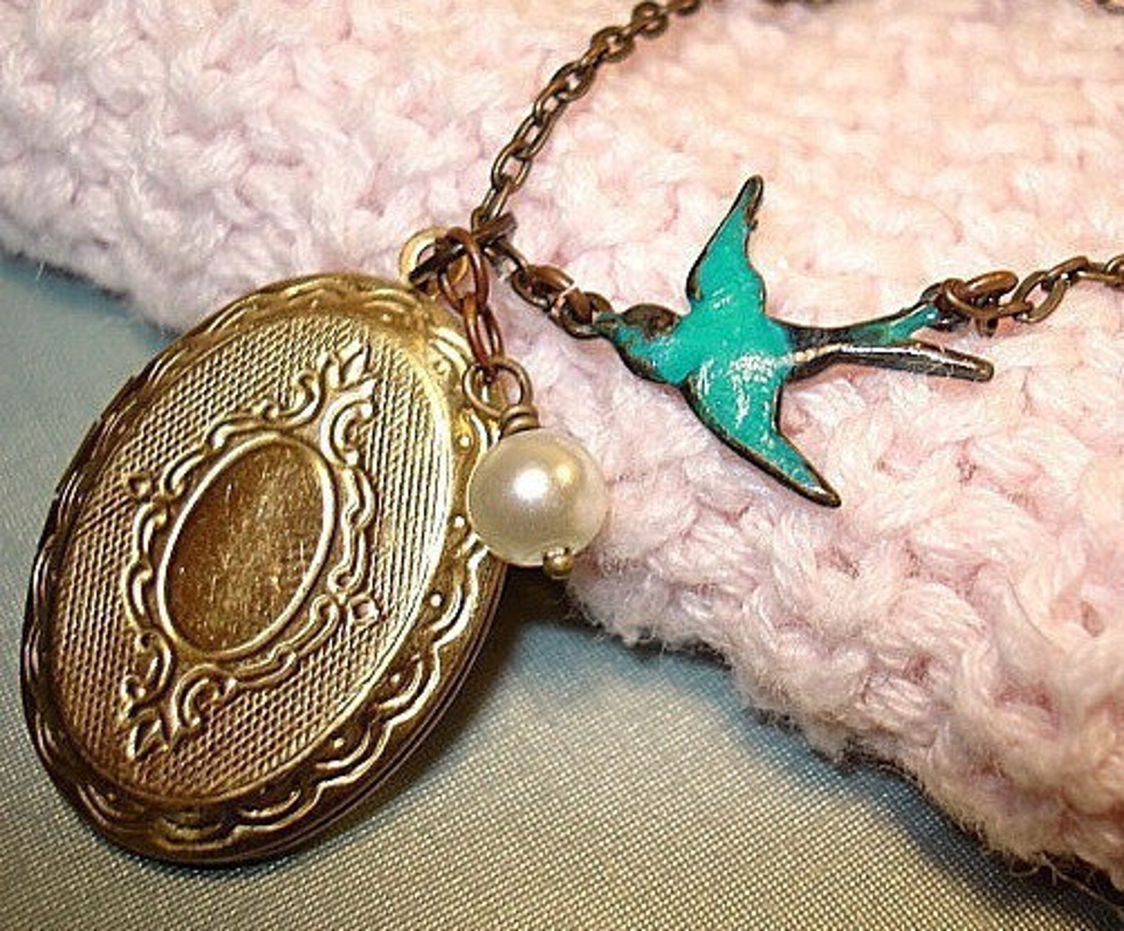 Blue Bird Locket Necklace Brass Oval Locket Vintage Locket | Etsy Blue Bird Locket Necklace Brass Oval Locket Vintage Locket | Etsy