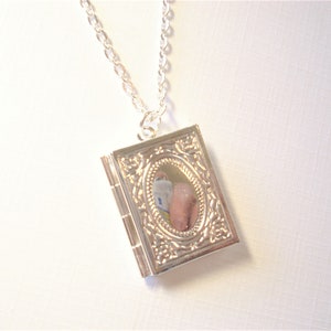 Silver Book Locket Necklace, Storybook Memory Jewelry - Etsy