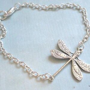 Silver Dragonfly Bracelet Dragonfly Chain Bracelet Dragonfly Jewelry ...