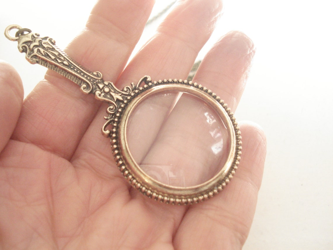 Magnifying Glass Necklace Brass Vintage Pendant Victorian - Etsy Italia