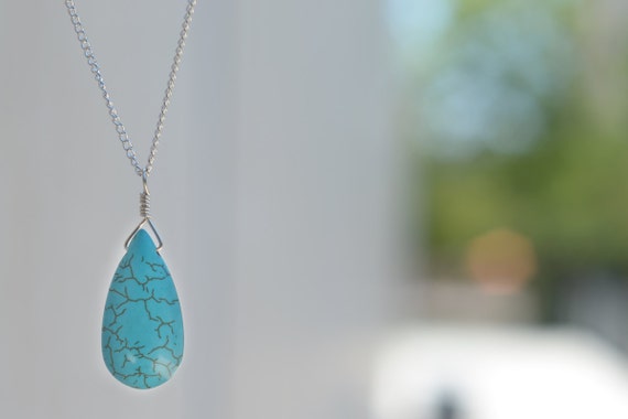 Items similar to Turquoise Necklace - Silver Bridesmaid Gifts ...