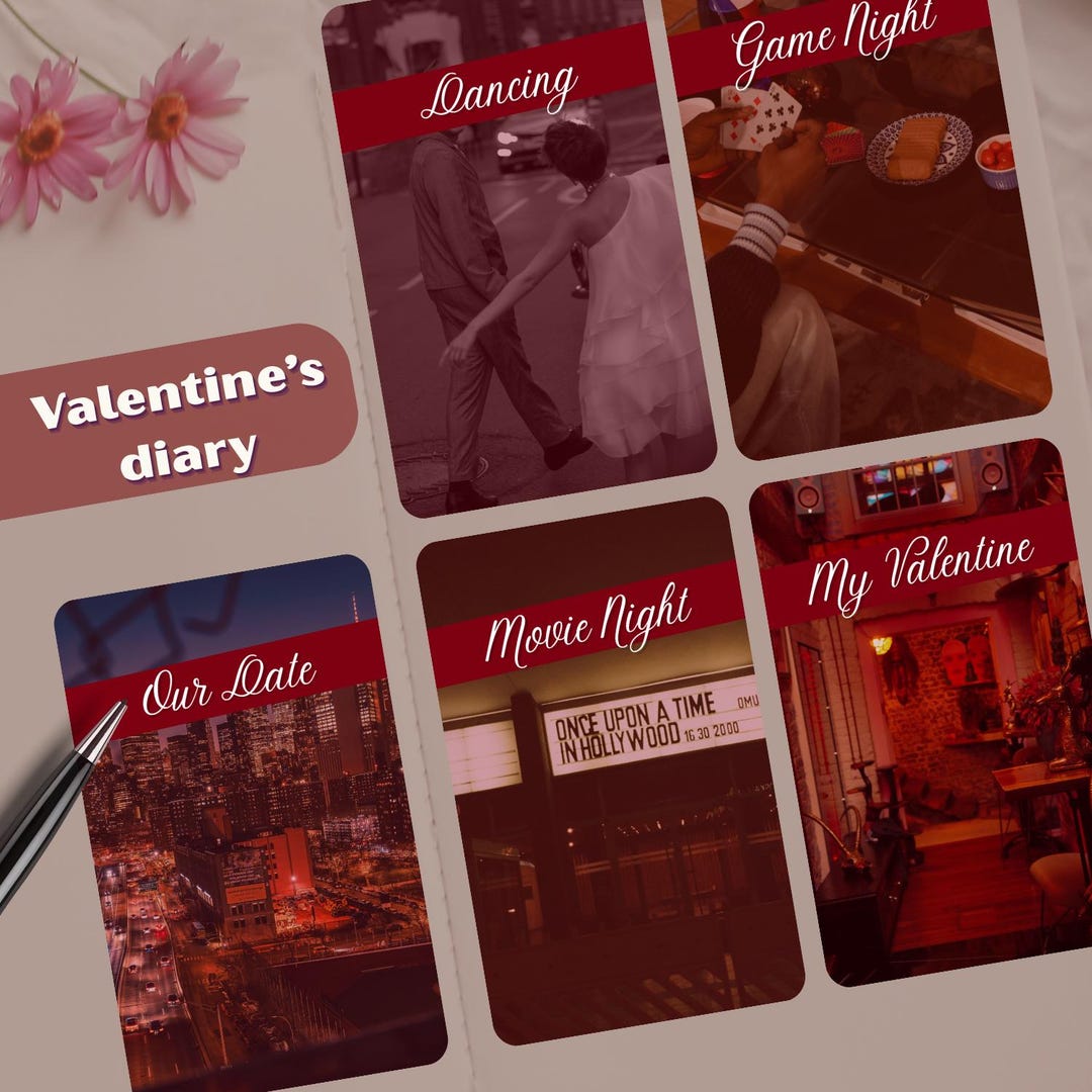 Romantic Valentine Itinerary Template, Editable Date Night Invite for ...